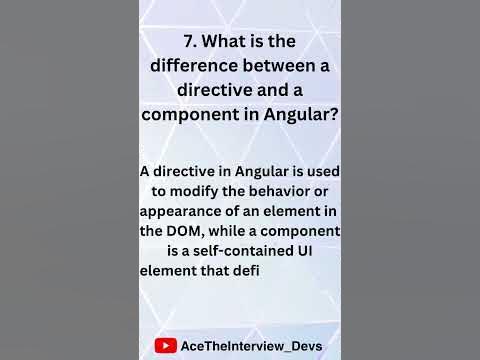 Difference between a directive and a component in Angular? #shorts # ...