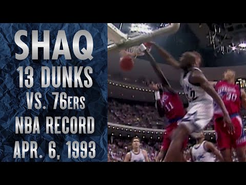 Shaq NBA Record 13 DUNKS!