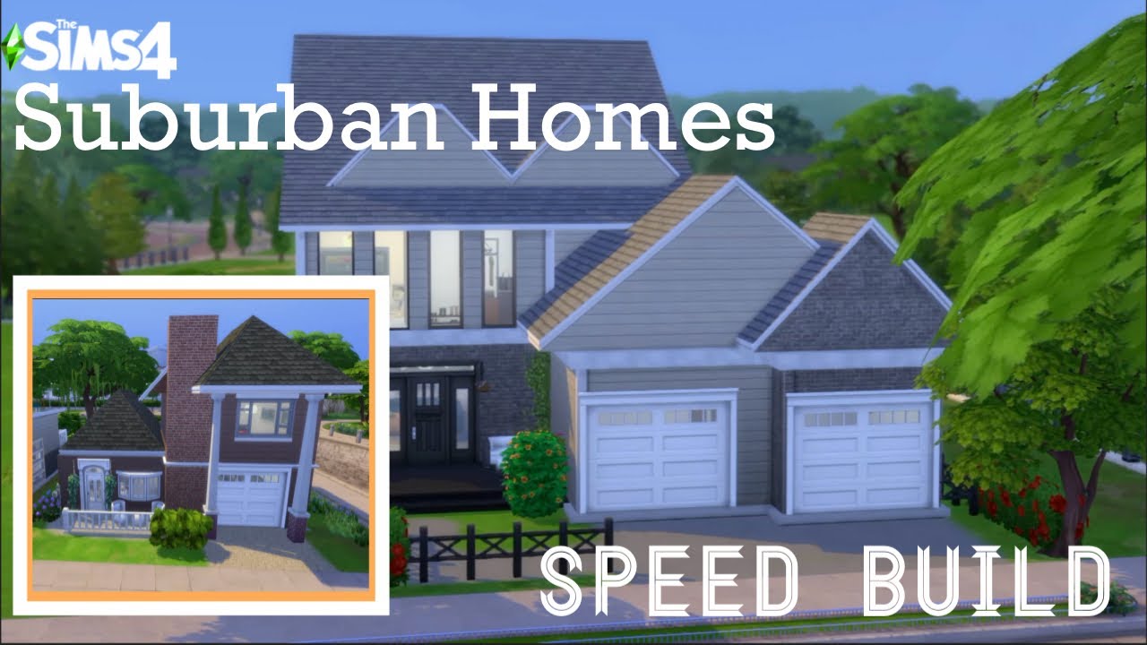 SIMS4 Newcrest Builds: 2 Suburban Homes (Speed Build) - YouTube
