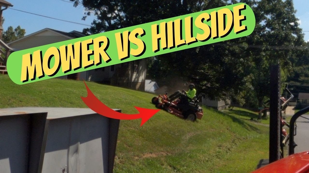 Mowing Hillside With Zero Turn | This Could Of Got Ugly - YouTube