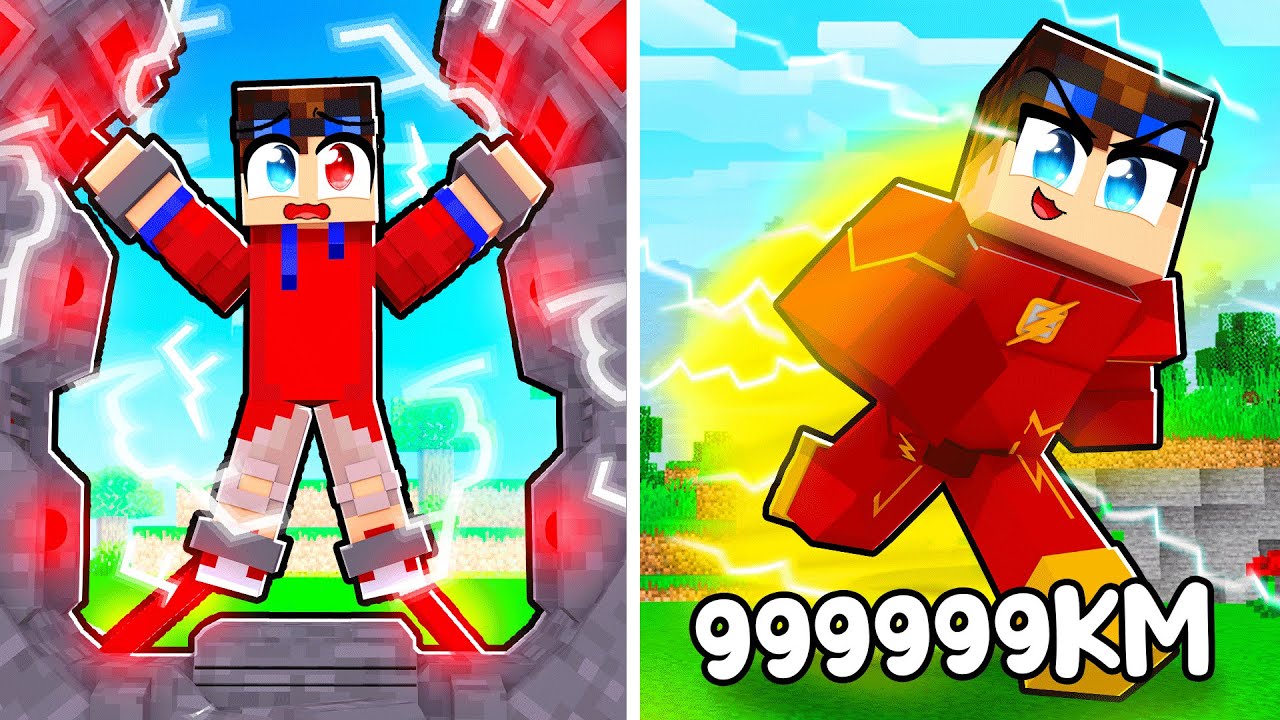 VIREI O FLASH NO MINECRAFT (VELOCIDADE MAXIMA) - YouTube