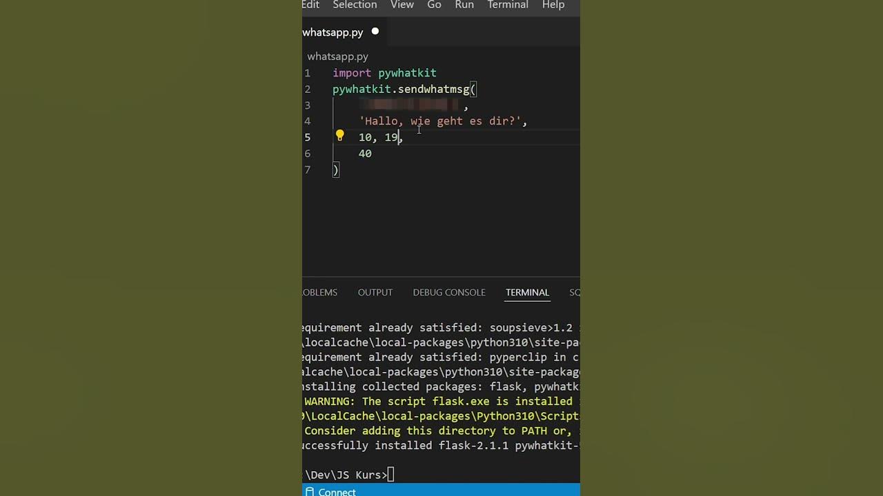 Whatsapp Bot Coden Python Libary Whatsapp Youtube