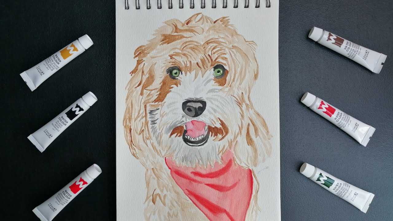 Easy Watercolor Painting Ideas : Cute Doggo - YouTube