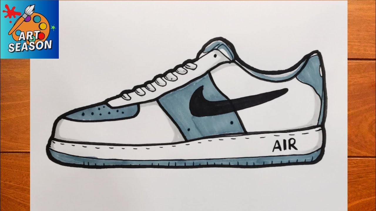 How to Draw Nike Air Force 1 Step by Step - YouTube