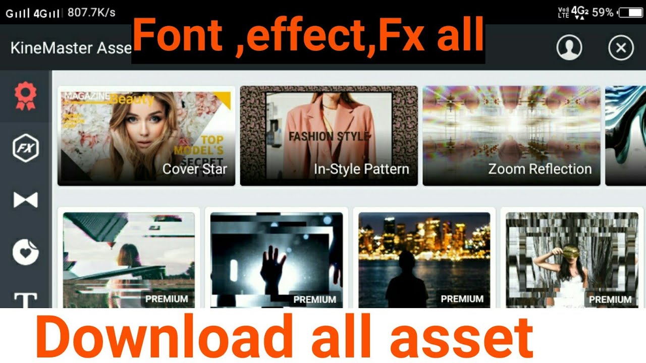 How to download asset in kinemaster! Download font,effect,fx in ...