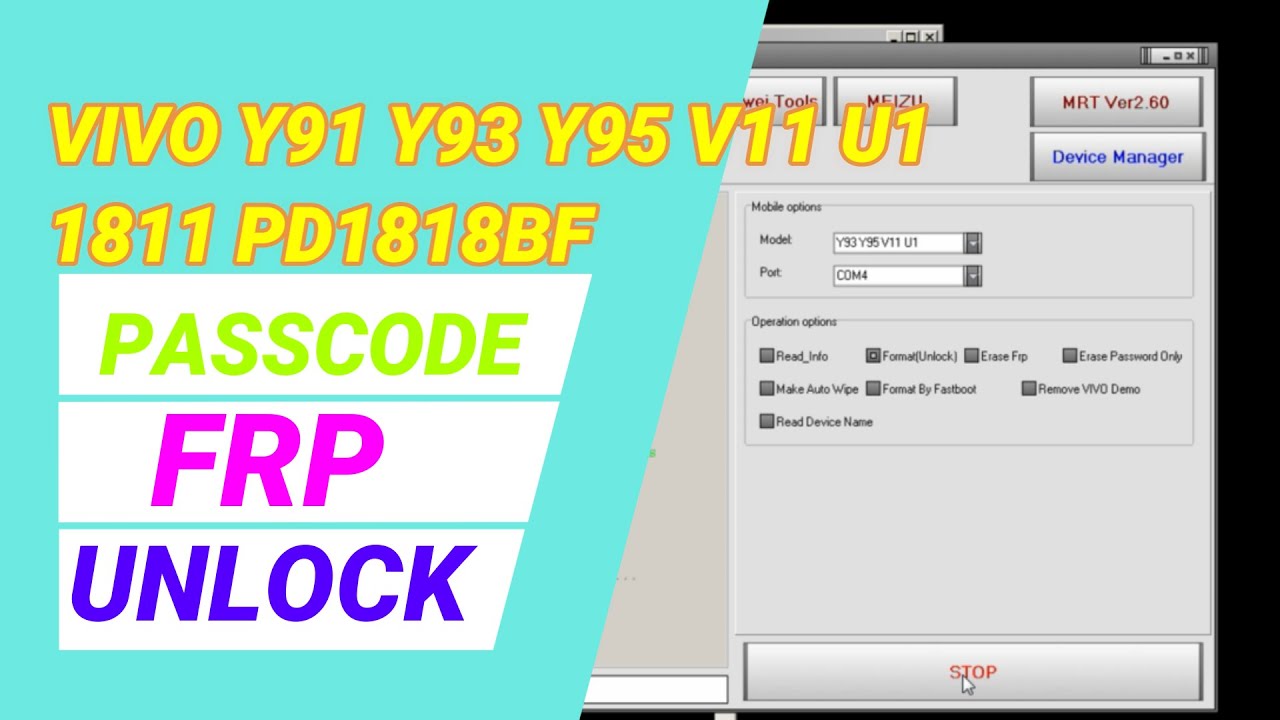 Vivo Y91 Y93 Y95 V11 U1 PASSCODE POLA FRP GOOGLE ACCOUNT REMOVE UNLOCK ...