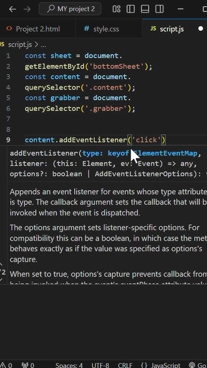 Draggable Bottom Sheet Modal | HTML CSS JavaScript Tutorial - YouTube