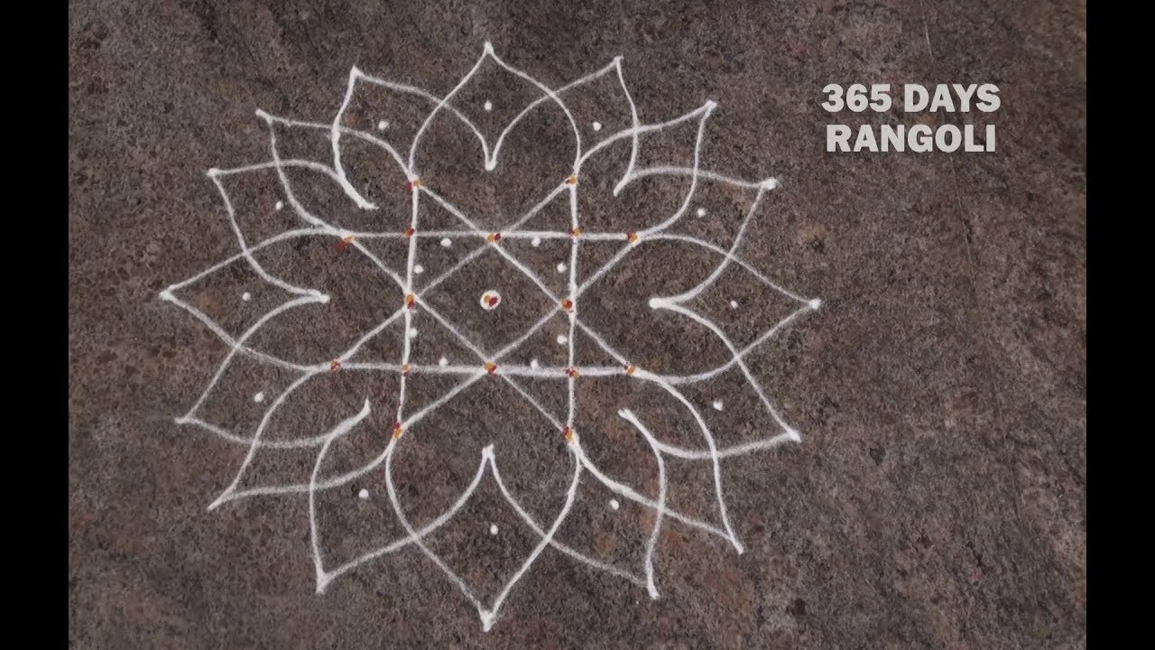 Pooja room rangoli /Astadala rangoli/ festival rangoli with dots ...