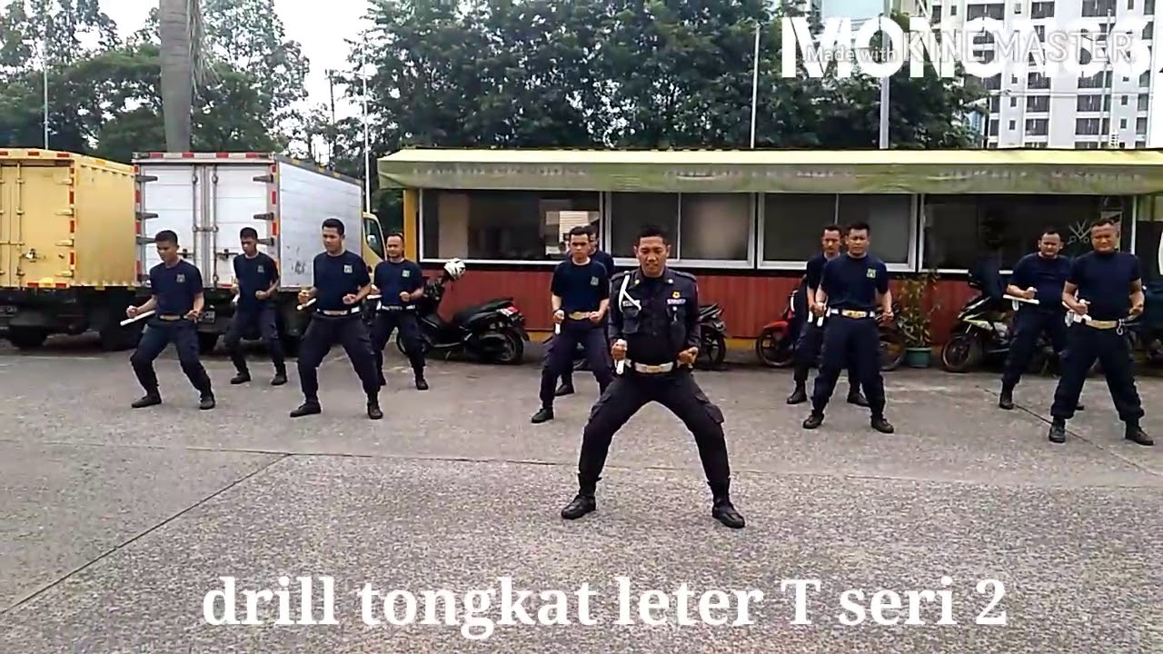 Latihan Drill Tongkat Polri Letter T Seri 1 sampai 4 | Monon86 - YouTube