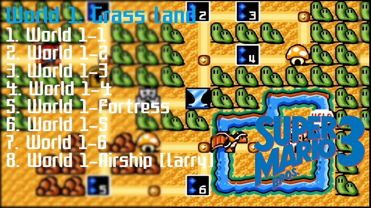 Super Mario Bros 3 (SNES) (1|8) / World 1: Grass Land [4:3/FHD@60 ...