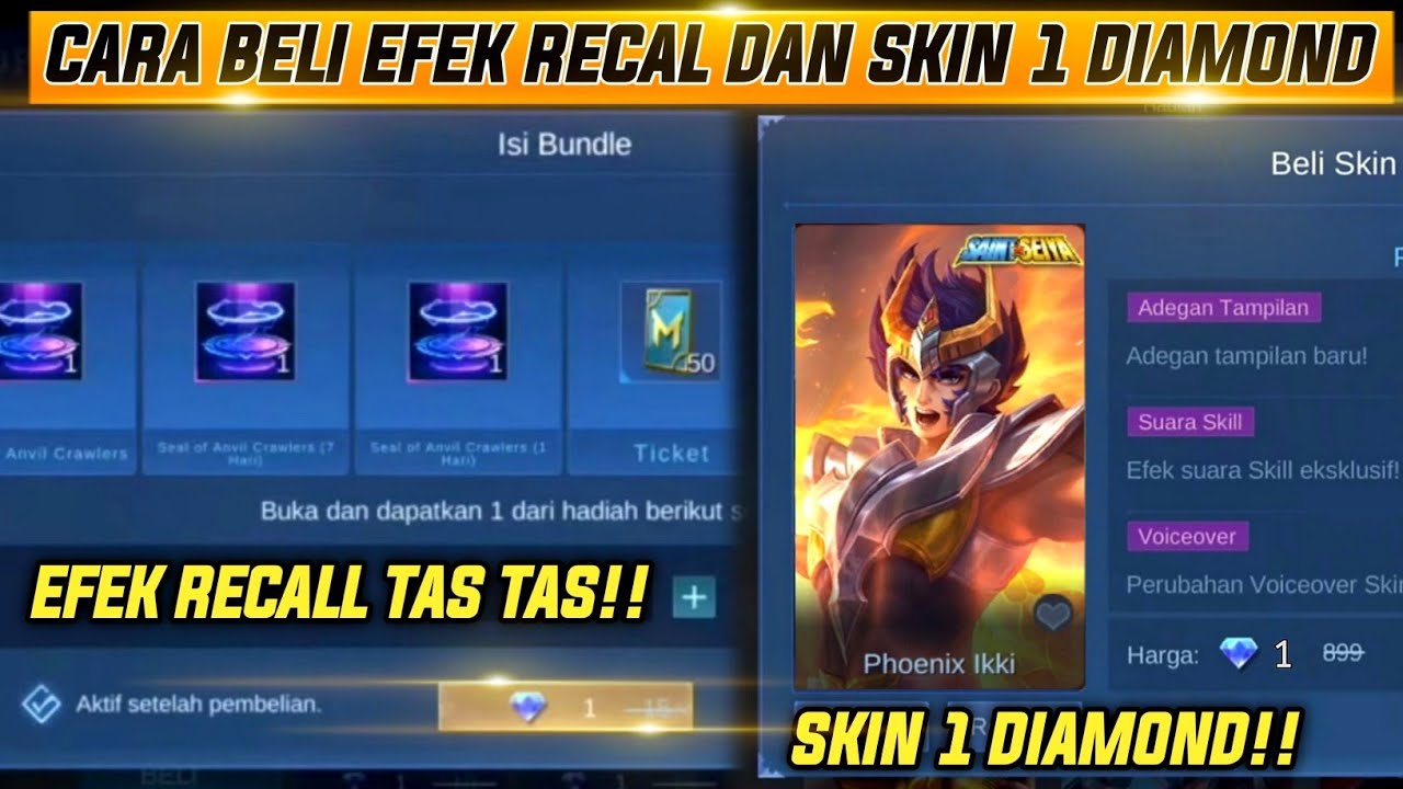 MENDING BELI SKIN 1 DIAMOND ATAU EFEK RECALL 1 DIAMOND? UPDATE EVENT 11 ...