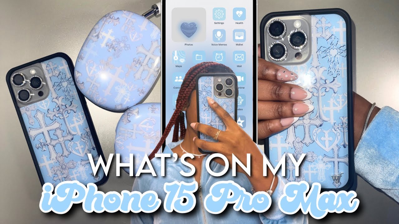 WHAT'S ON MY iPHONE 15 PRO MAX + HOW TO CUSTOMIZE HOMESCREEN *ios 17 ...