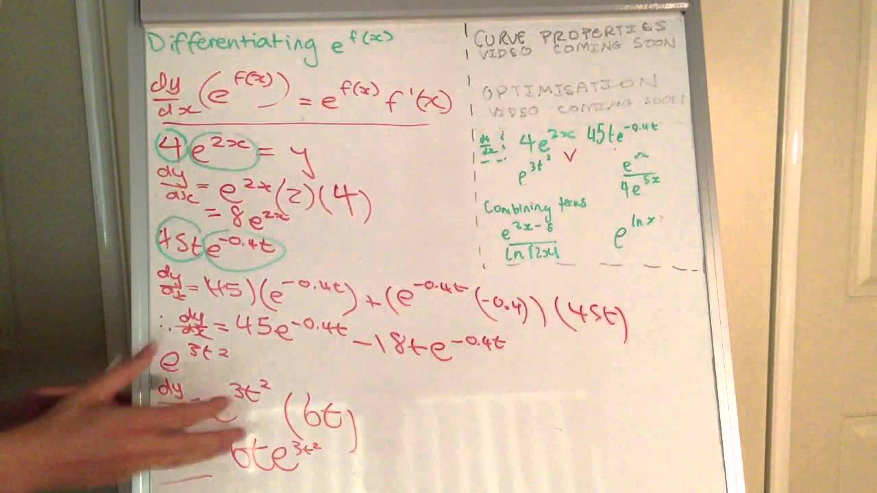 Differentiating e^f(x) - YouTube