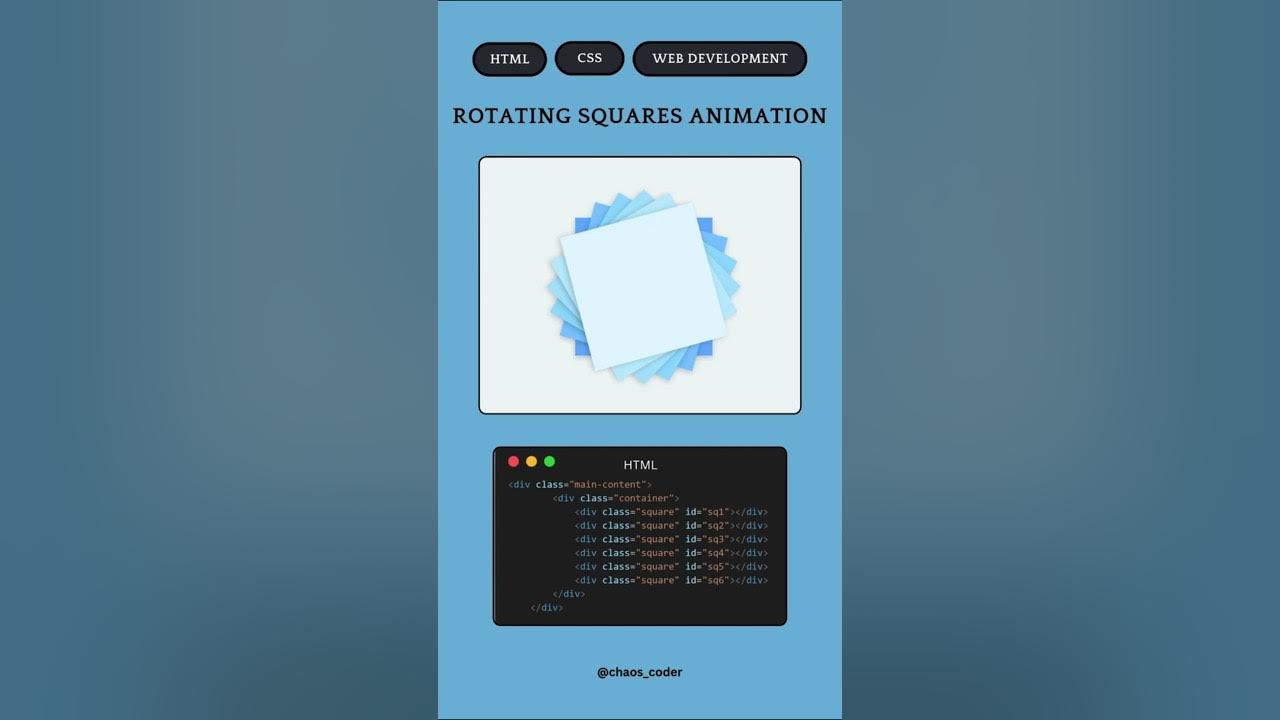 Interactive Rotating Squares Animation | CSS Hover Effects - YouTube