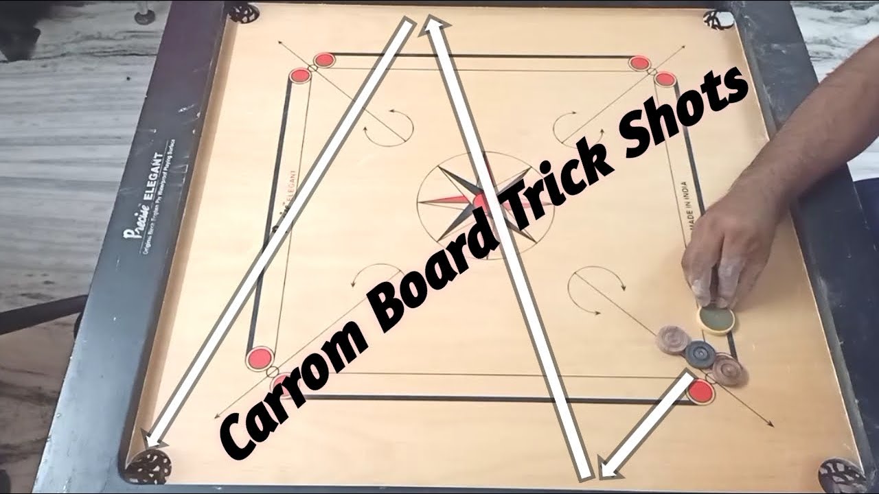 Carrom board trick shots | Carrom tricks | Carrom rebound | - YouTube