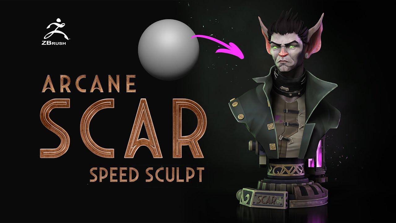 Scar from Arcane Fanart 3D SpeedSculpt - YouTube
