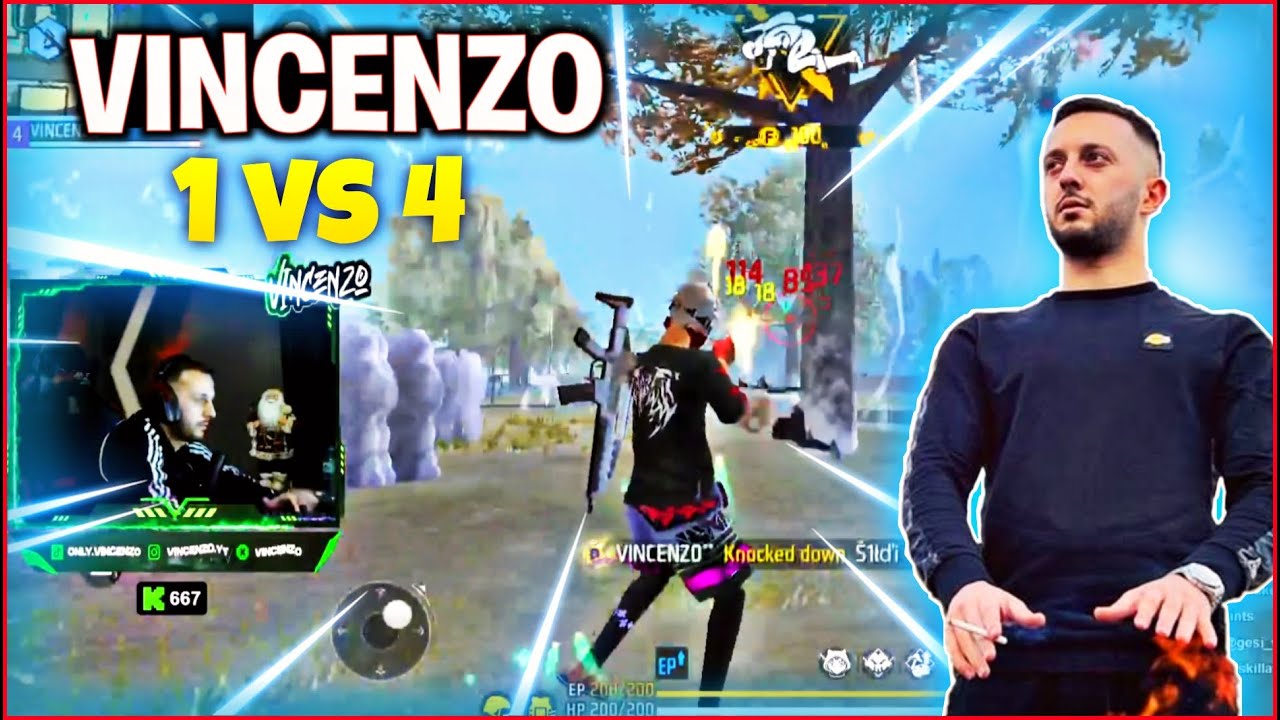 VINCENZO 1 vs 4 Clash Squad Custom with Subscribers || Garena Free Fire ...