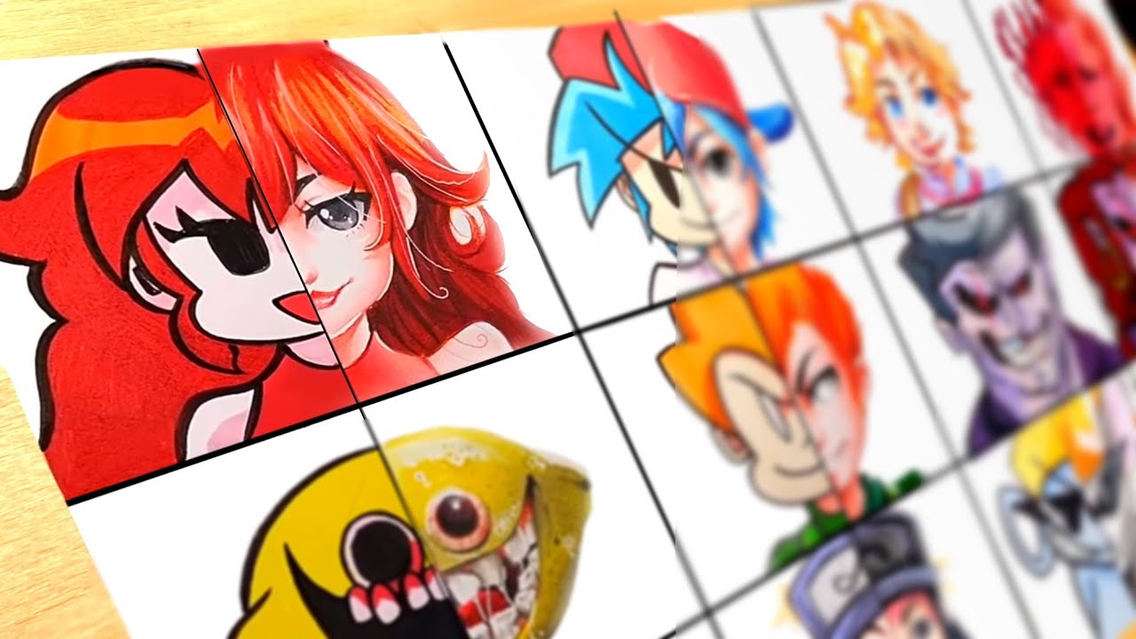 Drawing FNF X REALISTIC ( Friday Night funkin' ) Cartoon vs Realistic ...