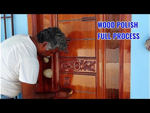 How to Polish a Wooden Door | Easy Full Process | Lakadi Polish | Door ...