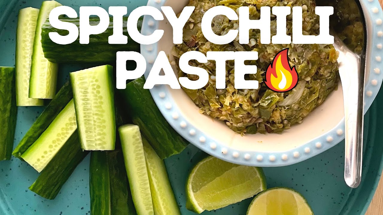 Burmese Spicy Green Chili Paste with Dry Shrimps, Shallot, and Hot ...