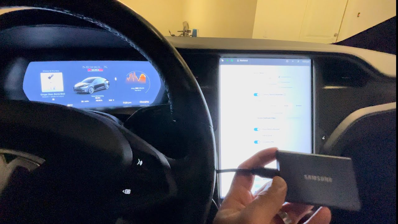 How install SSD in Tesla Model X for Sentry Mode and Dash Cam. - YouTube