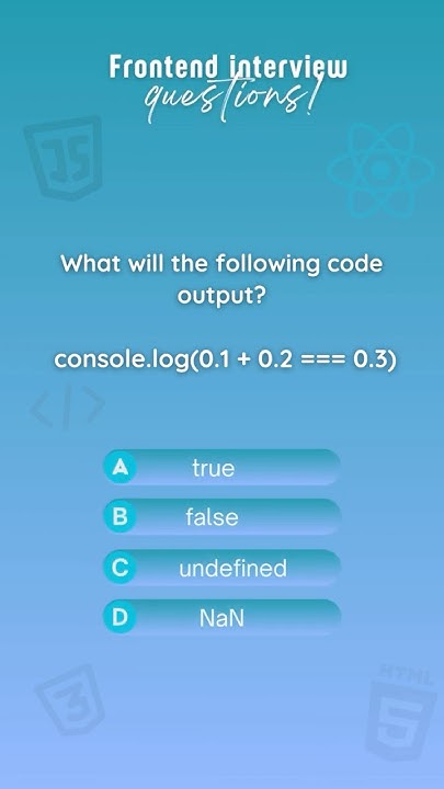 Frontend Interview Questions Quiz 1 Javascript React Interview Developer Youtube