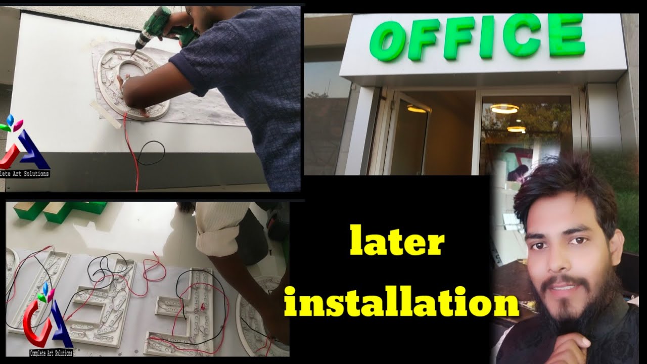 3D letter installation and wiring complete art solutions maaz ranchi jharkhand - YouTube