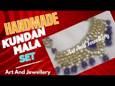 Handmade Royal Blue Kundan Mala Set | Mala Design By Art And Jewellery ...