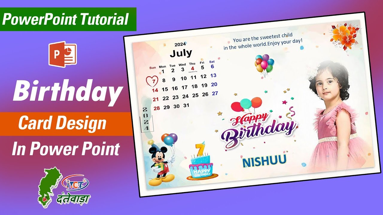 Birthday Invitation Card Design In PowerPoint #rakeshsir #computer # ...