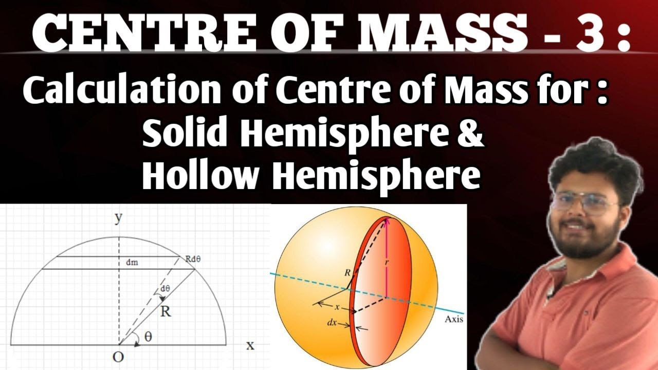 Calculation of Centre of Mass for Solid & Hollow Hemisphere | CENTRE OF ...