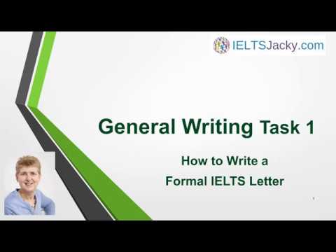 General Writing Task 1 – How To Write a Formal IELTS Letter - YouTube