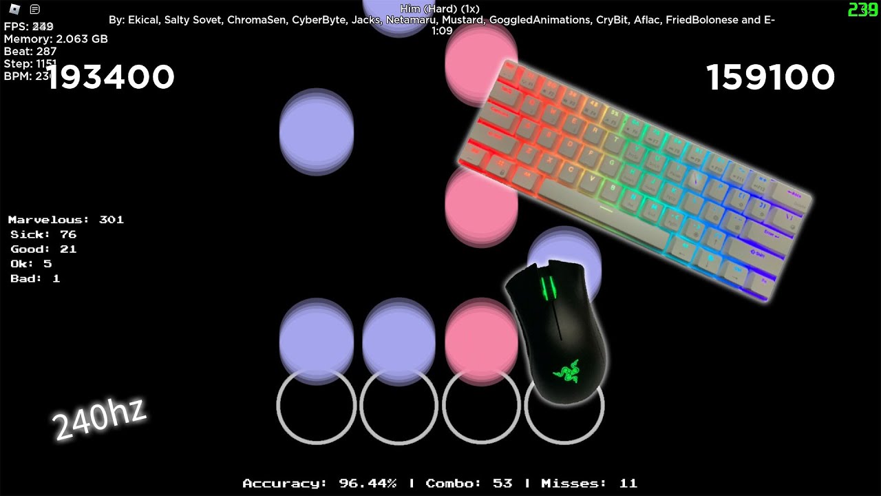 RK61 Keyboard ASMR Roblox FNB Vs Brick Full Song Gameplay, 4K UHD ...