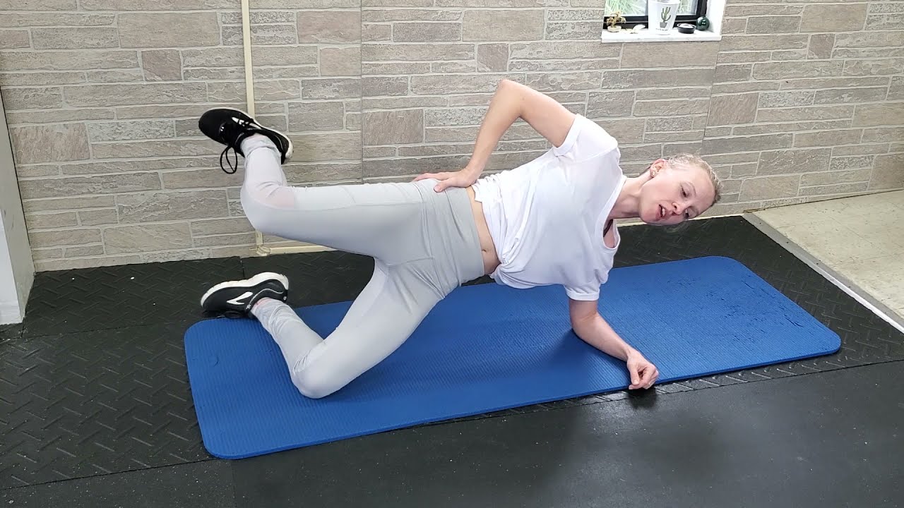 Side lying hip raise hold - YouTube
