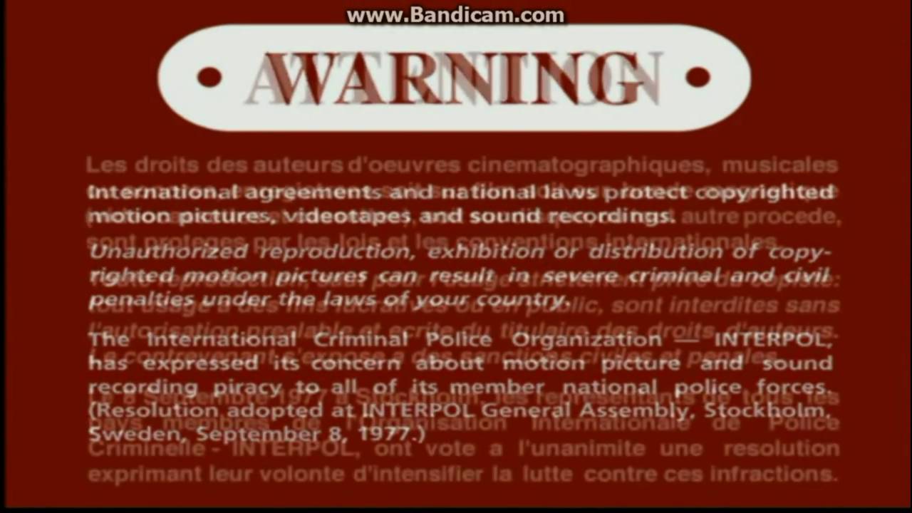Sony Pictures Home Entertainment INTERPOL Warning (1979, 5 Seconds, DVD ...