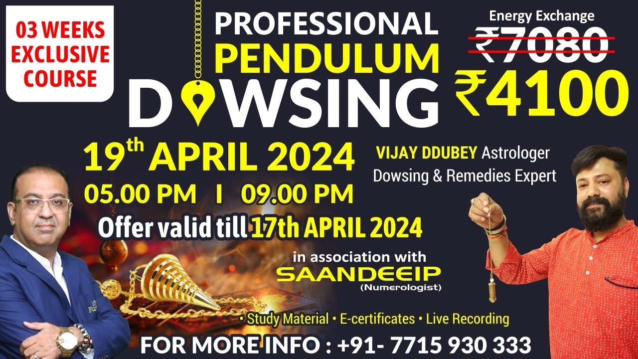 DAY-2PROFESSIONAL PENDULUM DOWSING By VIJAY DDUBEY Pendulum Dowsing Experts TO JOIN CLASS ...