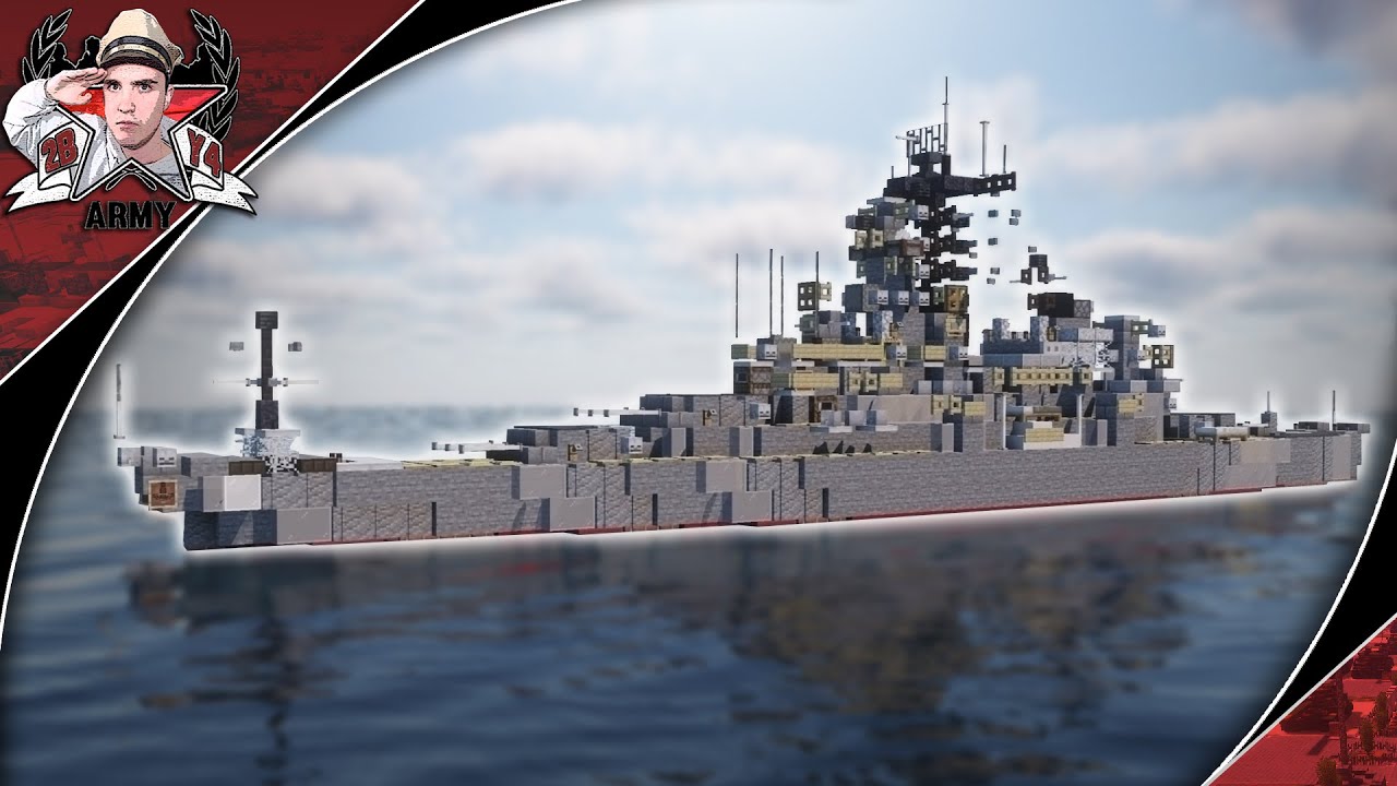 Minecraft: Cold War USS New Jersey | Iowa-Class Battleship Tutorial ...