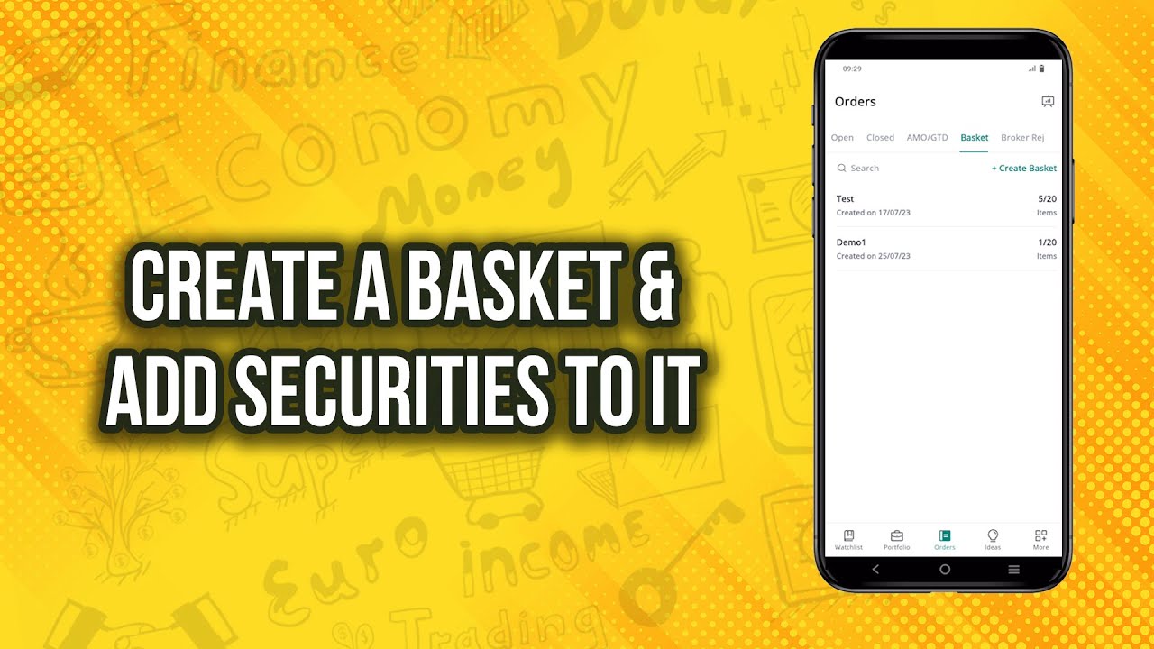 How to Create a Basket & Add Securities in the Flip App | Order Book ...