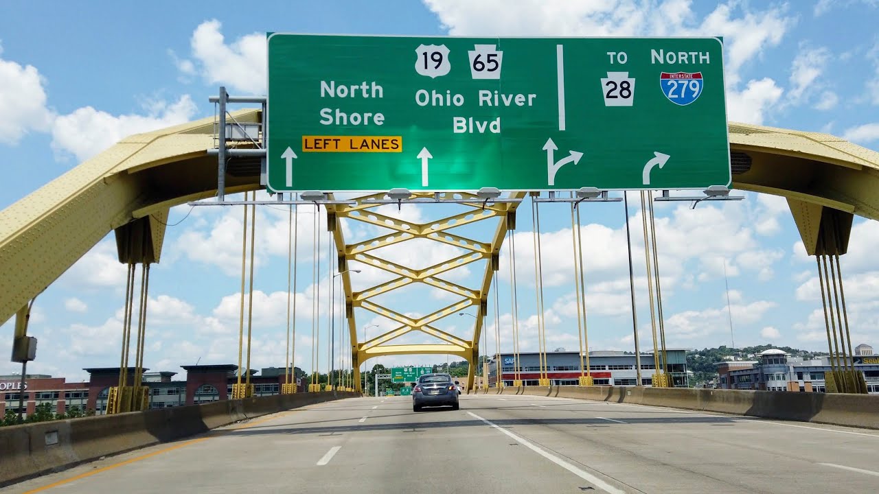 I-279 north full length from Downtown Pittsburgh to I-79 junction - YouTube