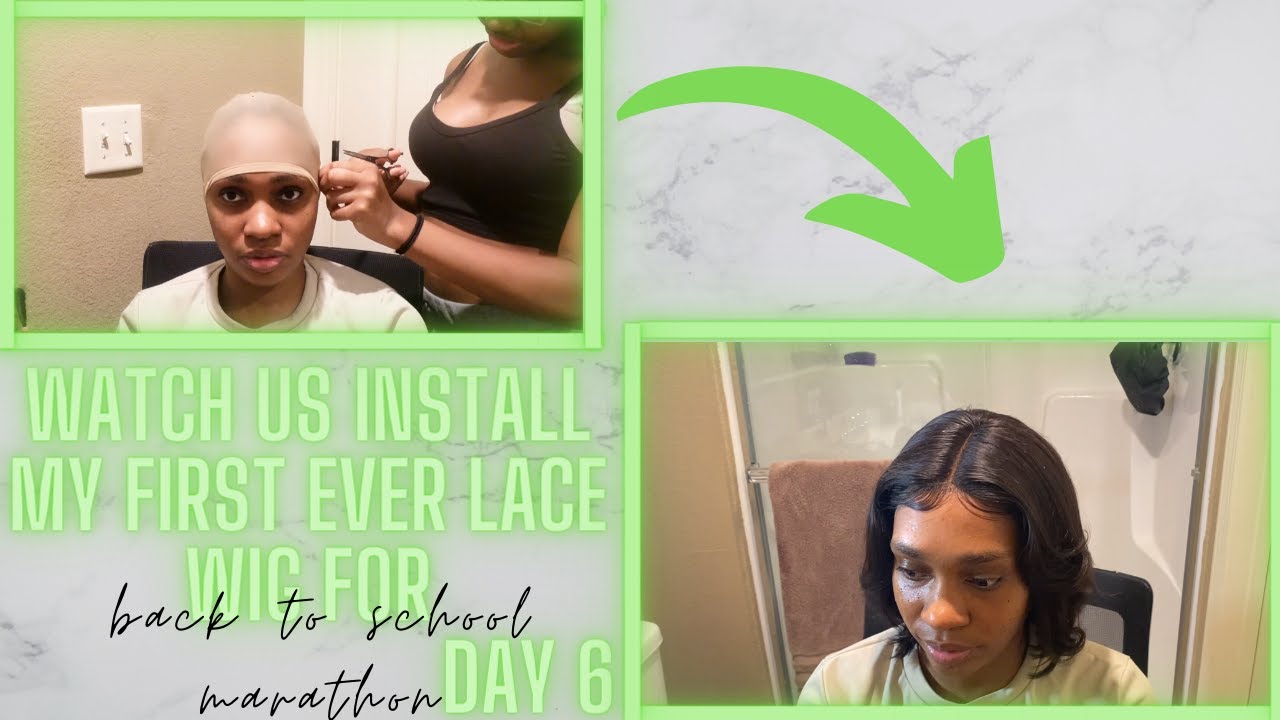 WATCH US INSTALL MY FIRST LACE WIG !! | (BTS MARATHON DAY 6) - YouTube