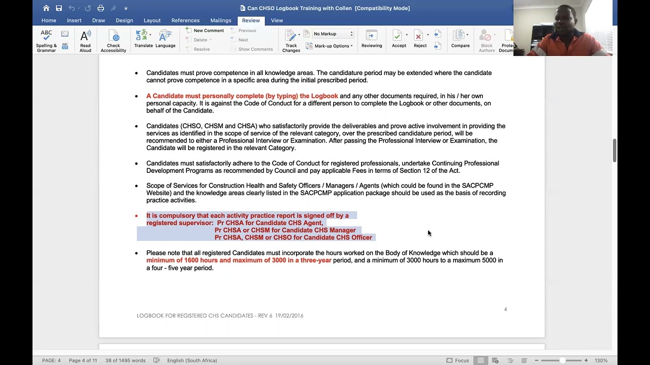 How To Complete SACPCMP Logbook For Registered Candidates with (Collen ...