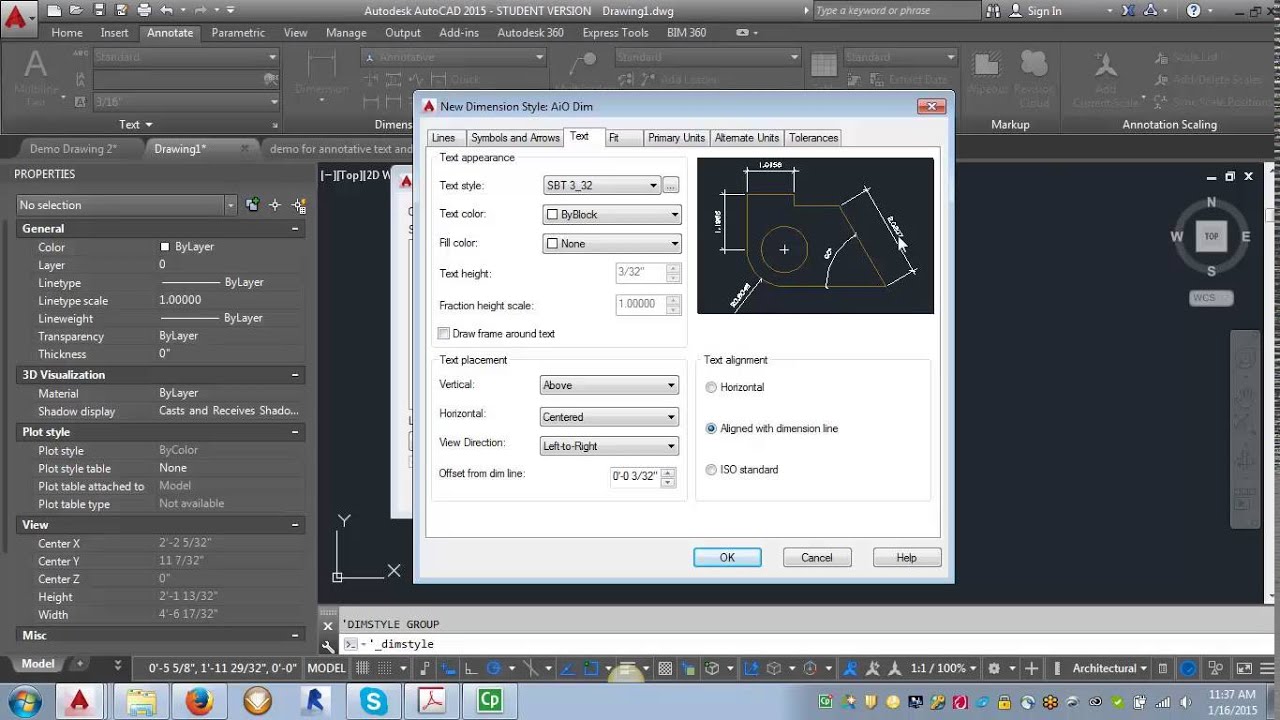 AutoCAD Demo - Setting up the dimension style per the ID CAD Standards ...
