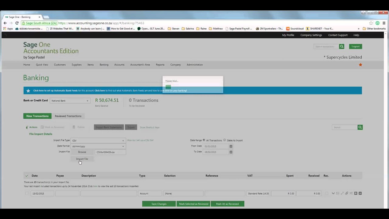 Sage One Accounting Banking Release - YouTube