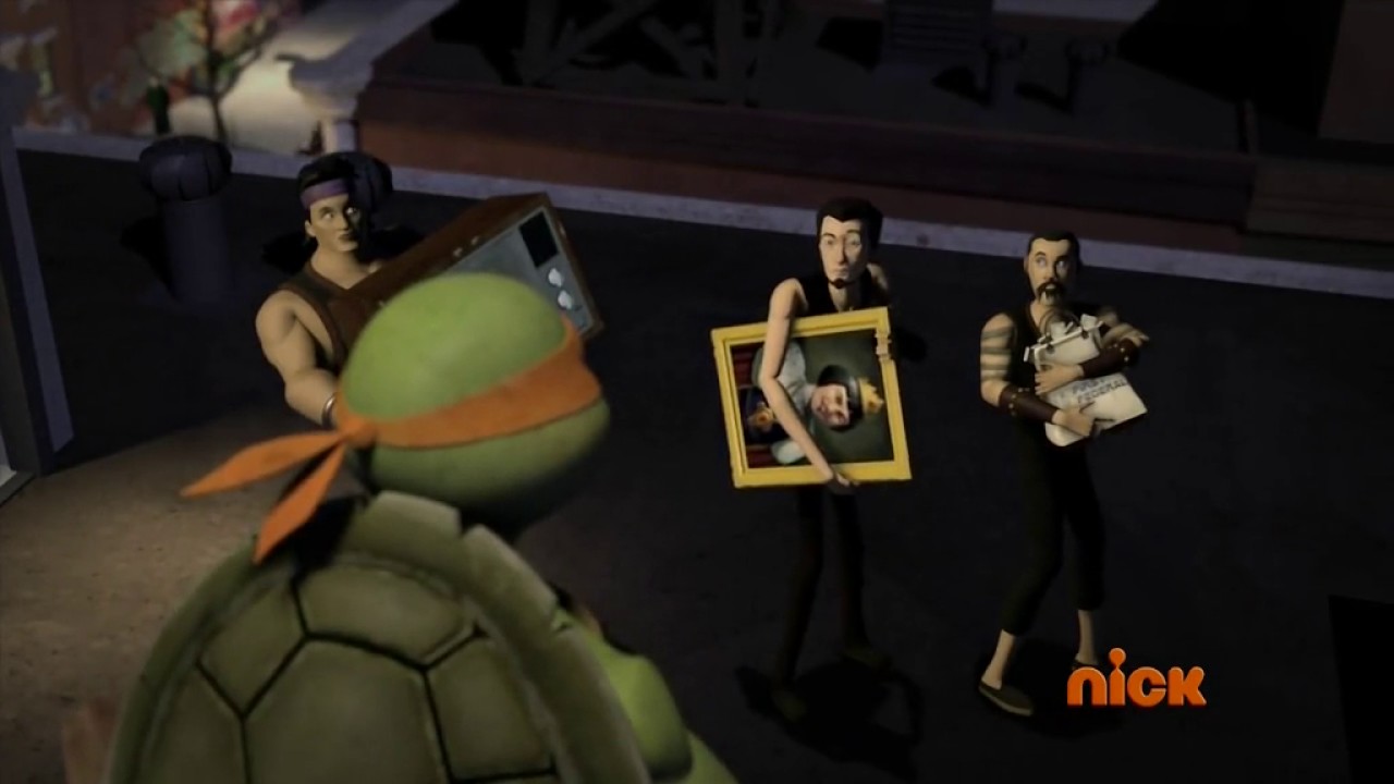 TMNT 2012 Mikey and Casey Jones vs Hun and The Purple Dragons - YouTube