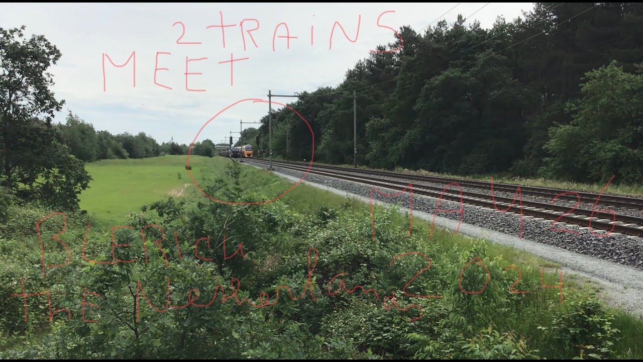 2 Trains Meet ( 2 Trains in 1 video) ! At Blerick the Netherlands May ...