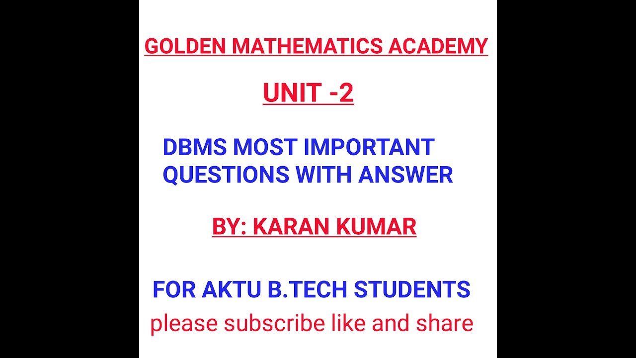 DBMS Most Important Questions And Answers YouTube dbms-most-important-questions-and-answers-youtube