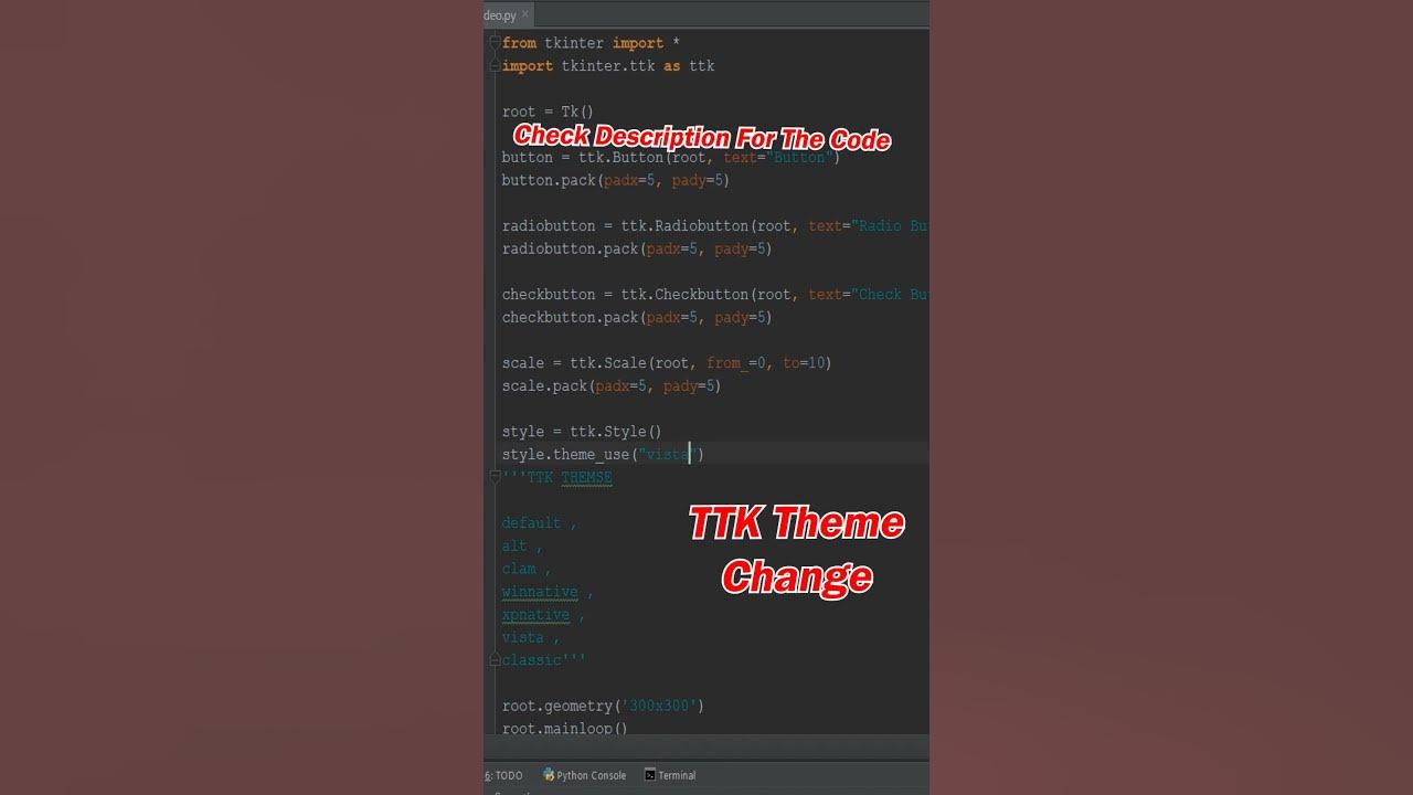 Change TTK build-In themes quickly | තීම්ස් වෙනස් කරමු. #shorts - YouTube