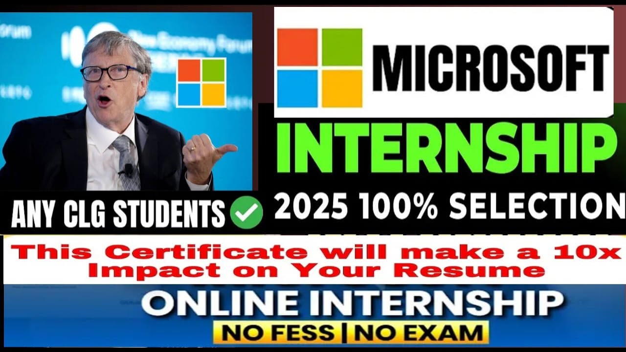 Microsoft Online Internship | NO FEES, 100% Selection | Free ...