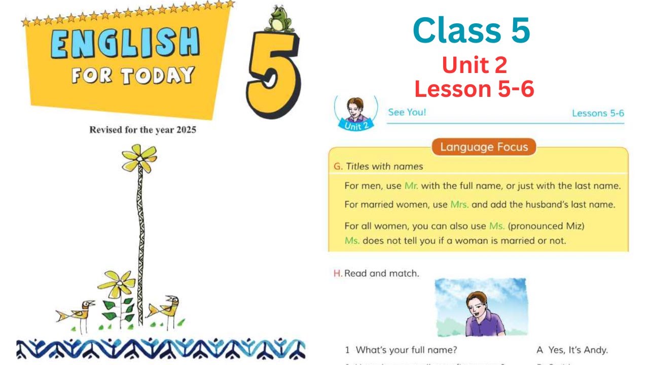 Class 5 English Unit 2 Lesson 5-6 | ক্লাস ৫ ইংরেজী নতুন বই ২০২৫ - YouTube
