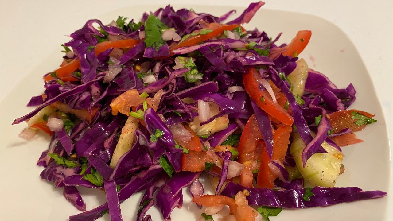 Ensalada con repollo morado - YouTube