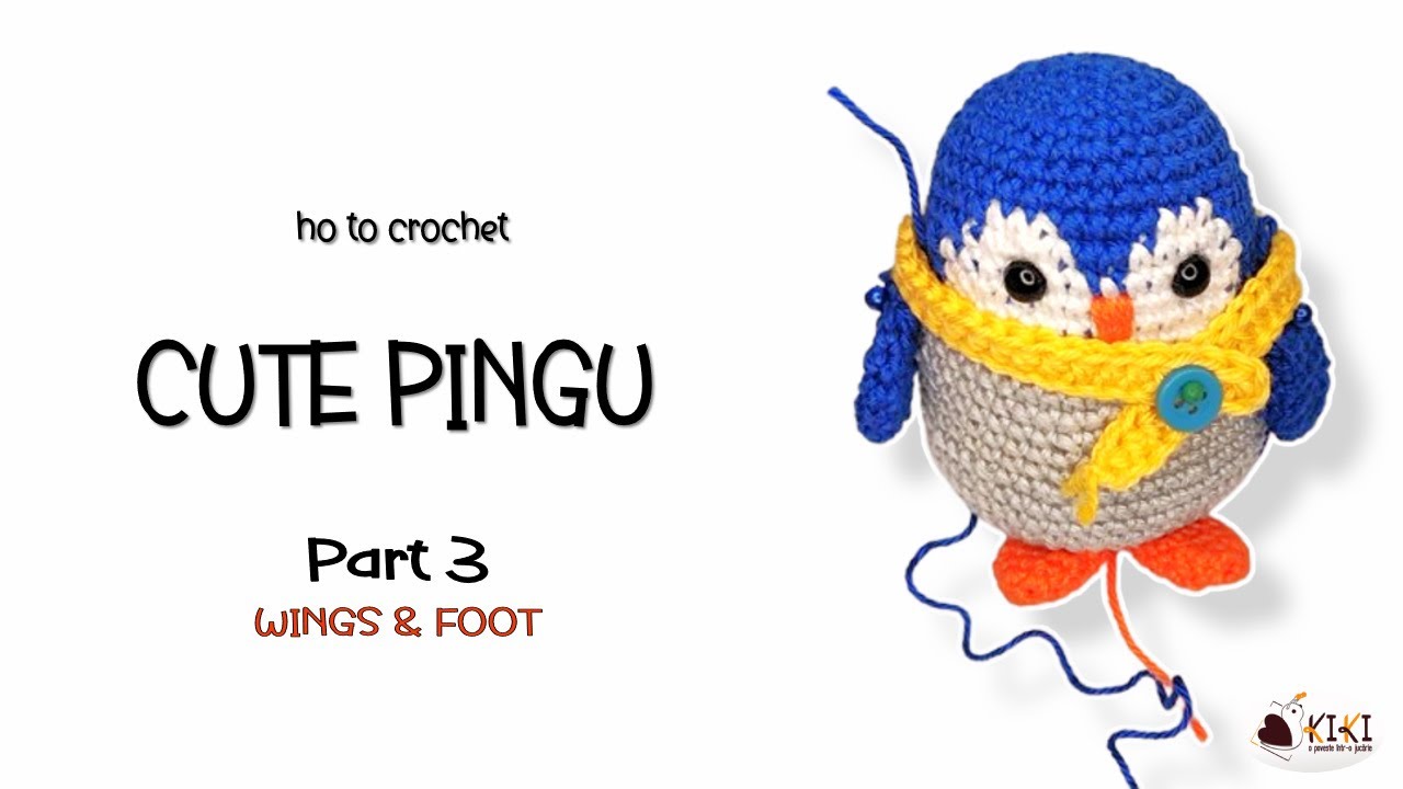 Pingu Part 3. Crochet pingu! Let's crochet a cute pinguin! An easy ...